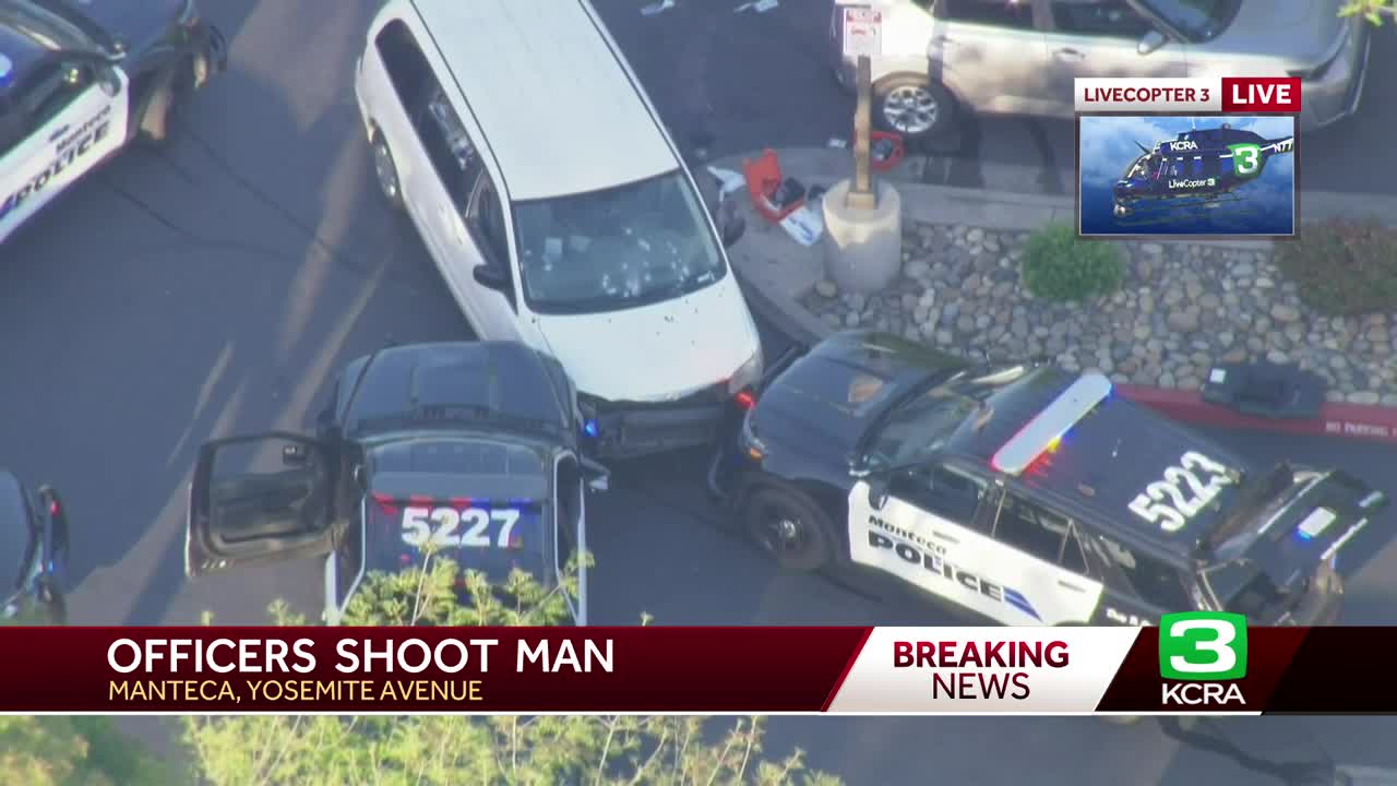 Manteca police shoot driver who rammed patrol vehicles, officials say