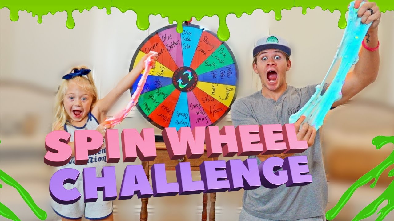 Mystery Wheel Slime Challenge: Dad vs Everleigh