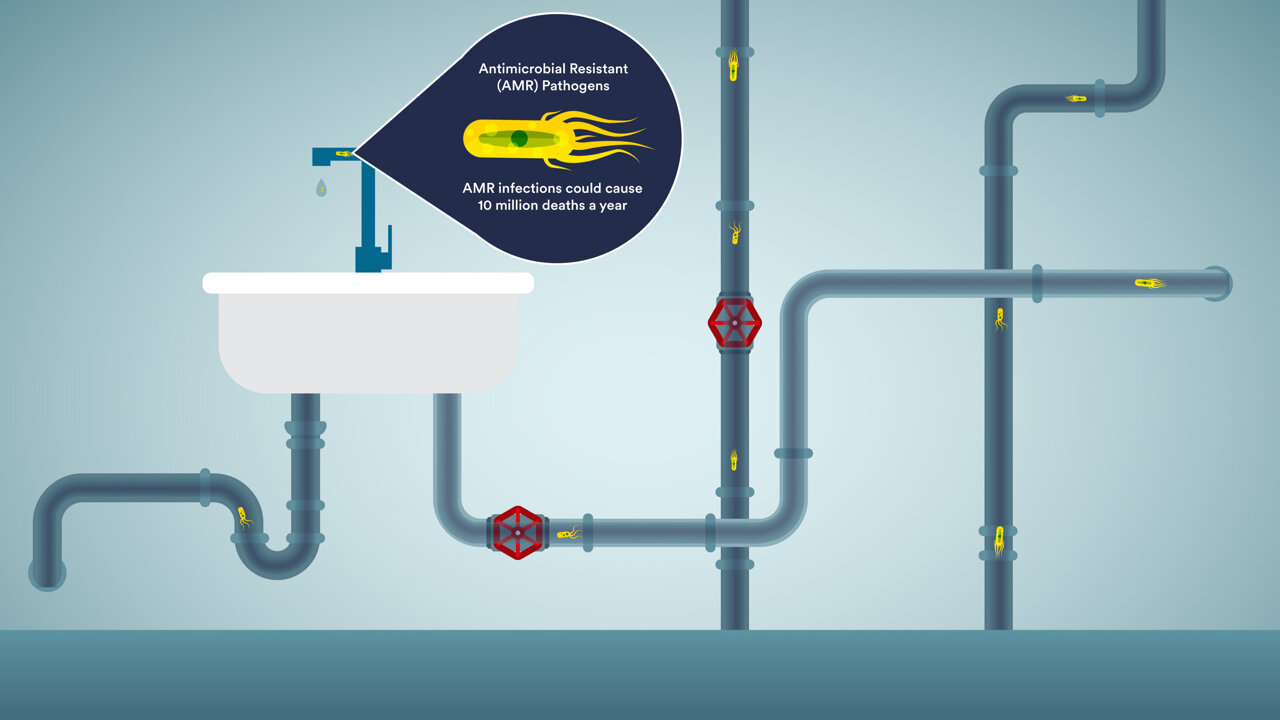 Drinking water plumbing a hotspot for superbugs