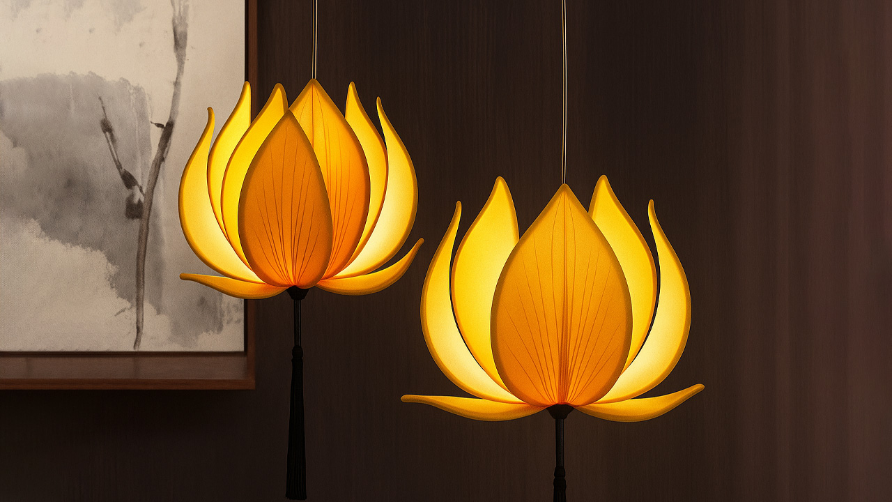 DIY Hanging Lotus Lamp – Creative Room Decoration Ideas with Light 🏮