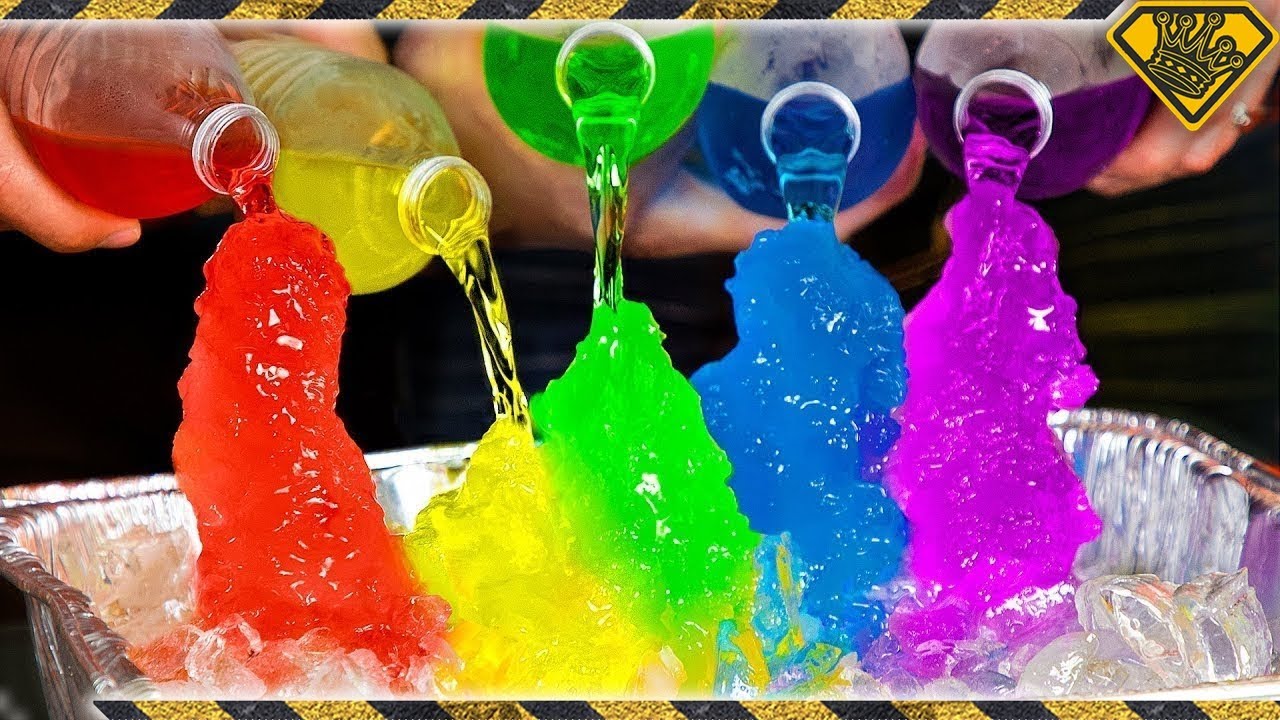 Here's how to freeze water into rainbow ice instantly