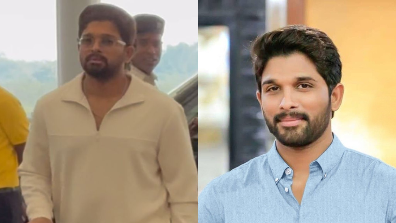 Allu Arjun seen in an all-white look at Hyderabad airport