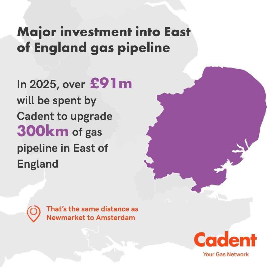 Bedfordshire's share of £91m investment in East of England gas network
