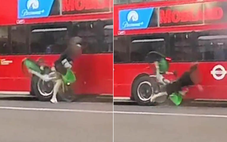 Lime e-bike rider miraculously avoids serious injury after clipping bus ...