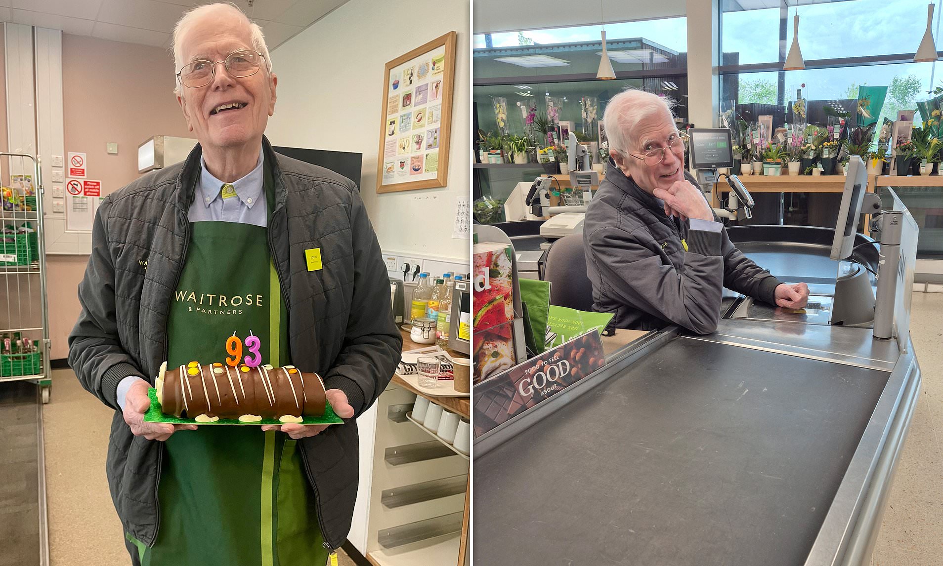 I'm 93 and work on the tills at Waitrose - they took me on at 80 and it ...
