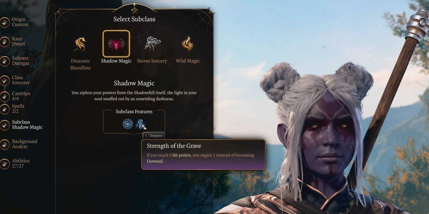 Baldur's Gate 3: Best Shadow Magic Sorcerer Class Build