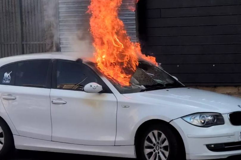 Plush BMW goes up in flames outside Lanarkshire Celtic pub as fire ...