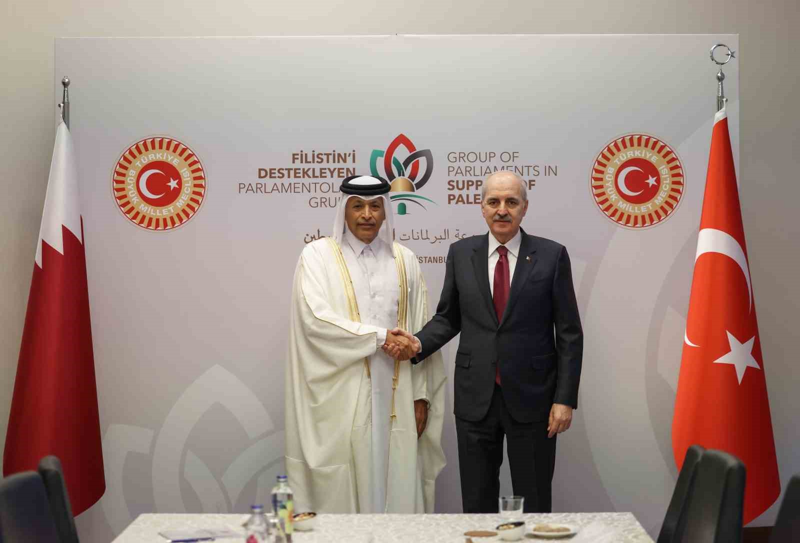 TBMM Başkanı Kurtulmuş, İstanbul’da Katar Şura Meclisi Başkanı Ghanim ...