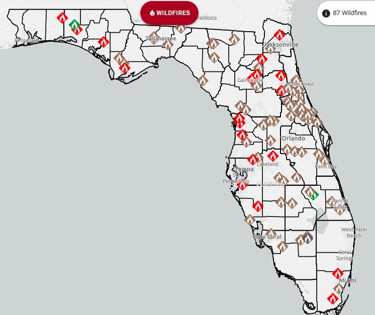 Maps show more wildfires burning across Florida. See closest risks to ...