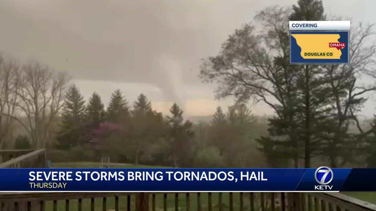 Video: Tornadoes caught on camera in Nebraska, Iowa from Thursday night's severe weather