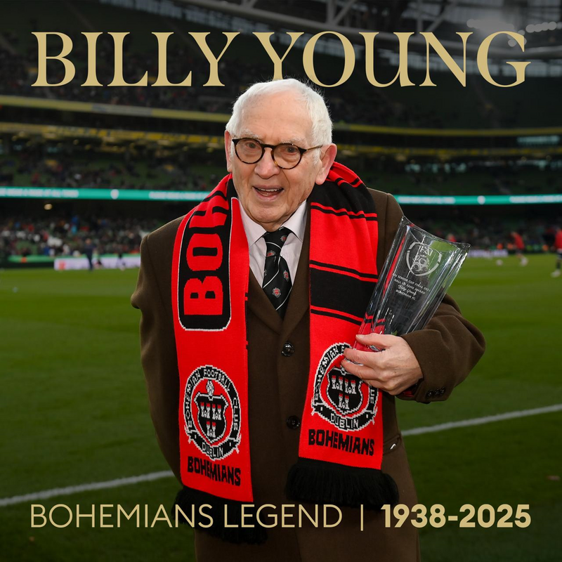 Bohemians announce death of club's greatest-ever manager Billy Young
