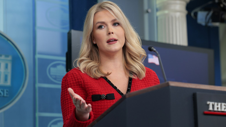 Karoline Leavitt's Frumpy Fringe Jacket Looks Snagged From Her Grandma ...