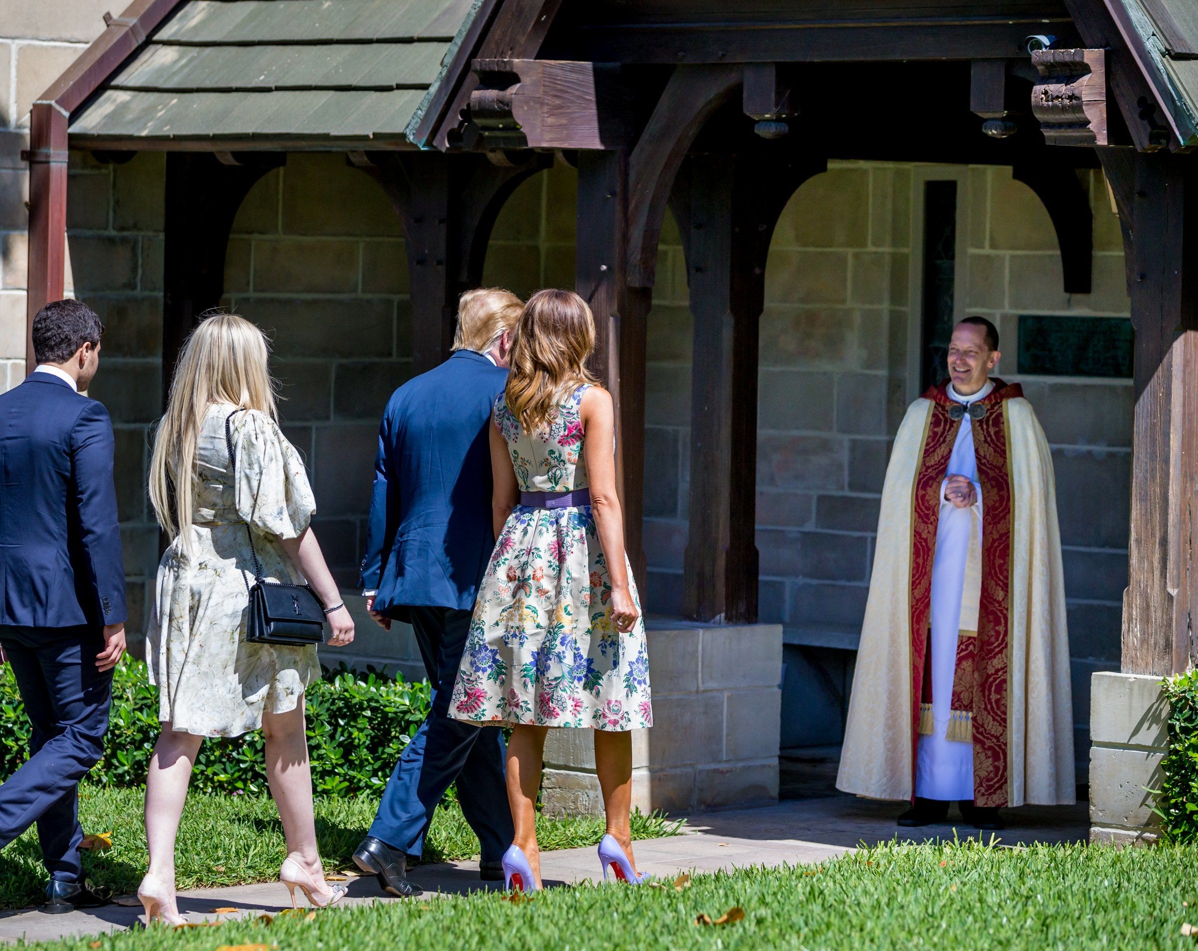 Pictures of Donald and Melania Trump at Easter services in Palm Beach ...