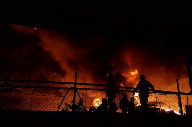 Fire breaks out at a factory in Valenzuela