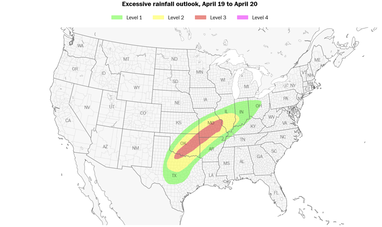 Threat of destructive storms continues in central U.S.