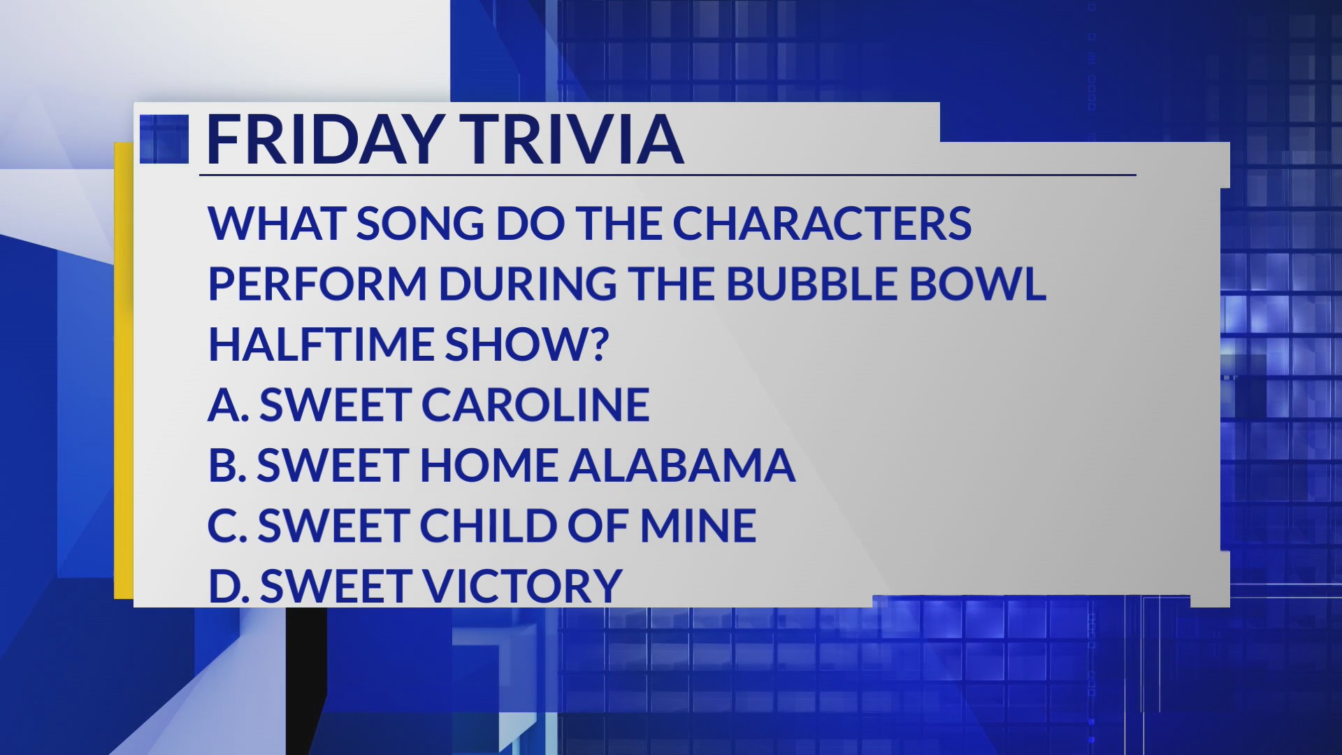 Friday Trivia, Spongebob Edition