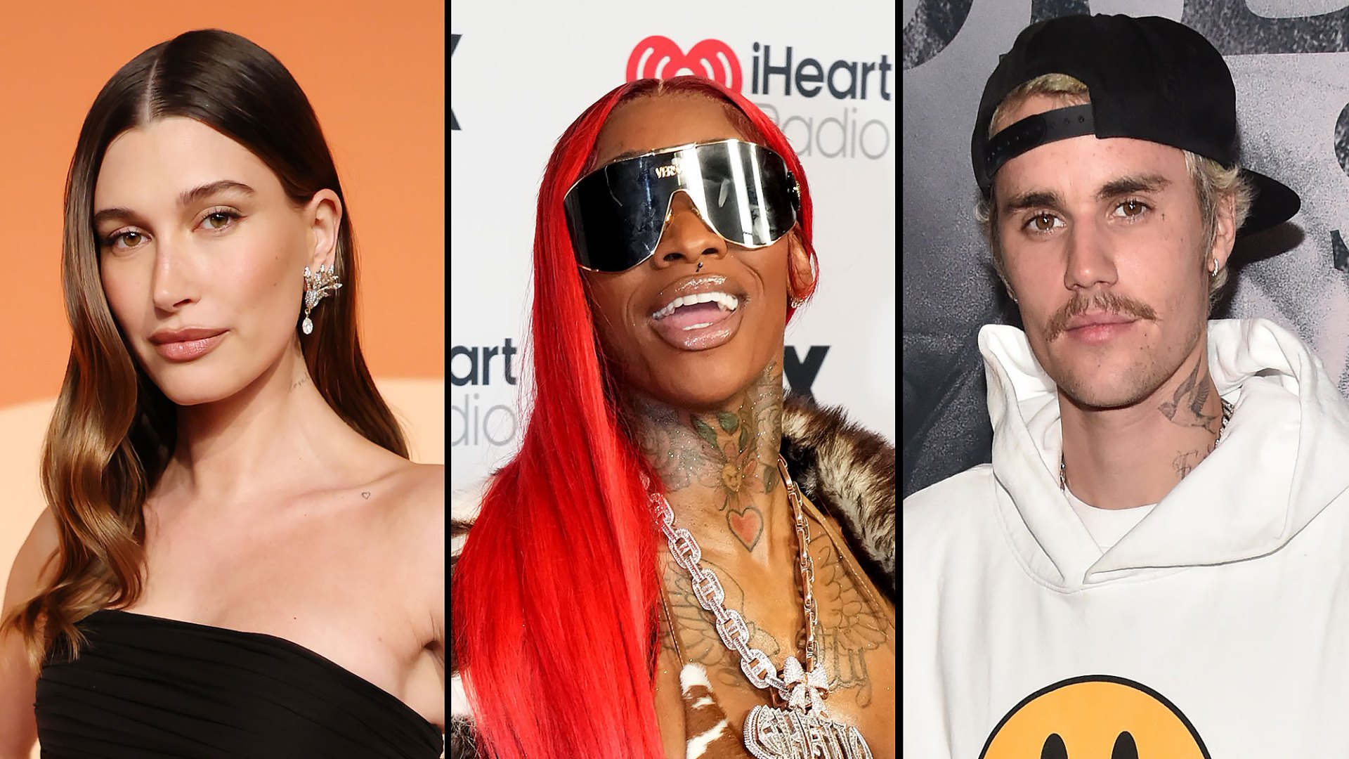 Hailey Bieber and Rapper Sexyy Red React to Justin Bieber Cheek Kiss Video