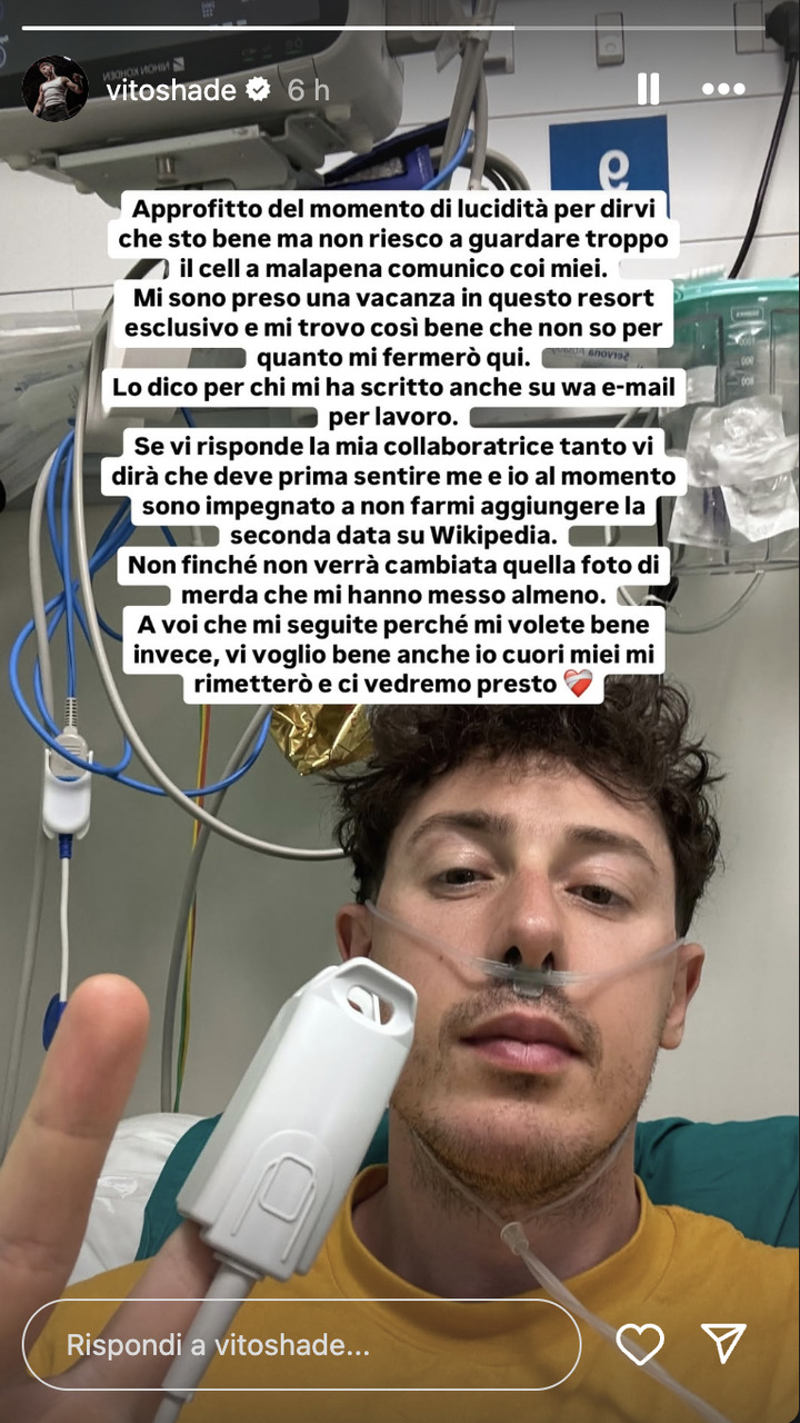 Vito Shade ricoverato in ospedale: «Sono impegnato a non farmi ...