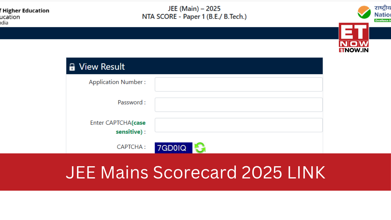 JEE Mains Scorecard 2025 Uploaded at jeemain.nta.nic.in; Check result ...