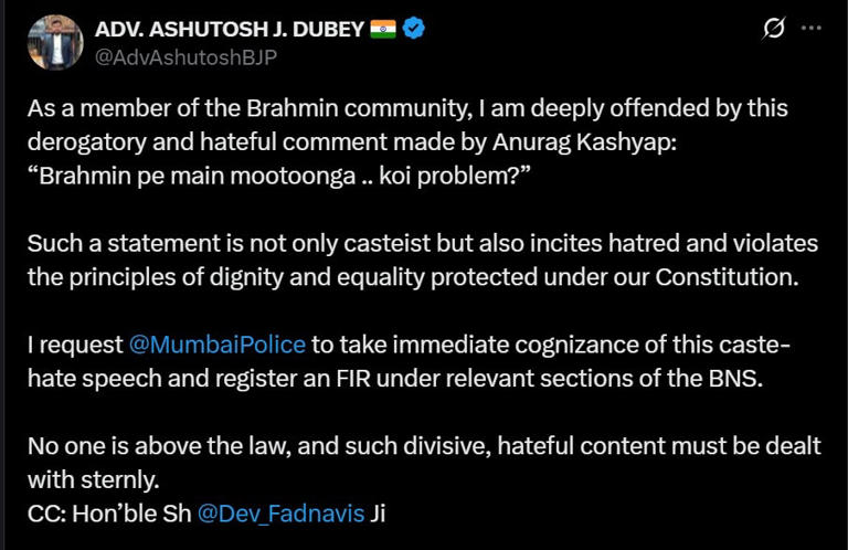 All about Anurag Kashyap's alleged casteist remark, and police complaint