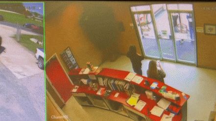 Security Footage Captures Employee Reaction to 'Jesus' Bus Explosion