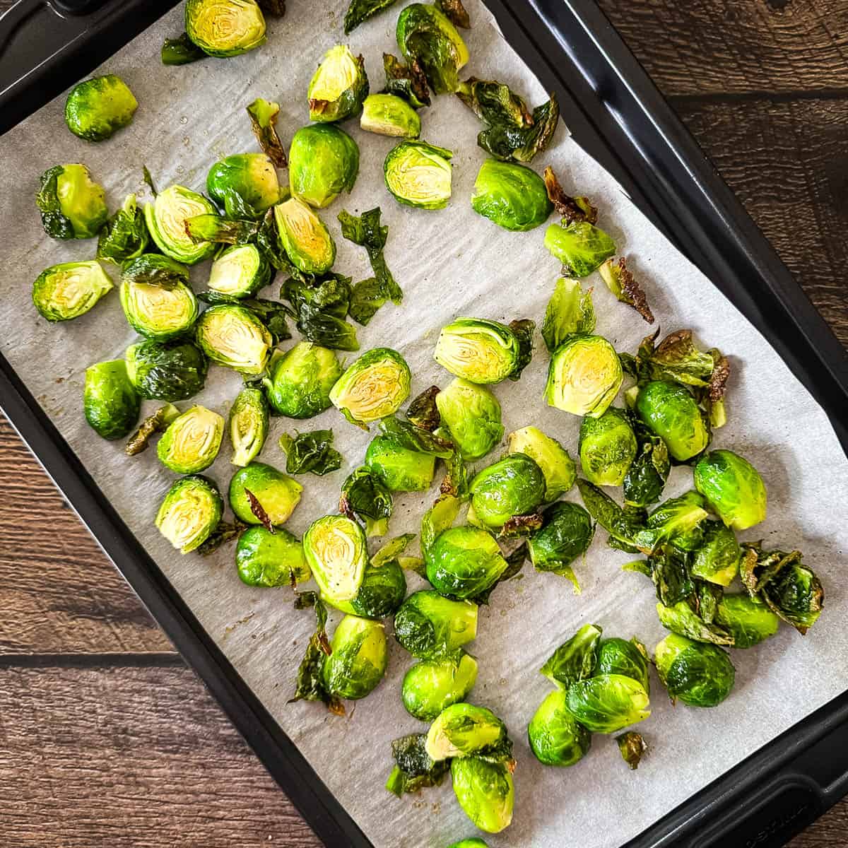 Crispy oven roasted Brussels sprouts