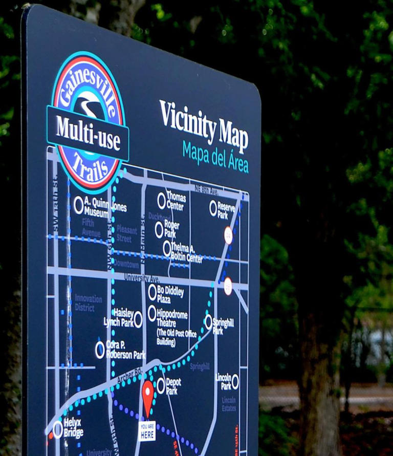 Wayfinding signs are introduced on Gainesville’s Multi-use Trails