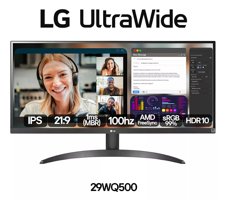 Menos de R$1000: Monitor LG Ultrawide 29" Full Hd IPS 100hz no Mercado ...