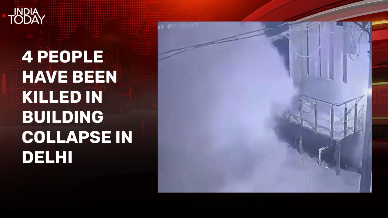 Caught on CCTV: Moment when four-storey building collapsed in Delhi