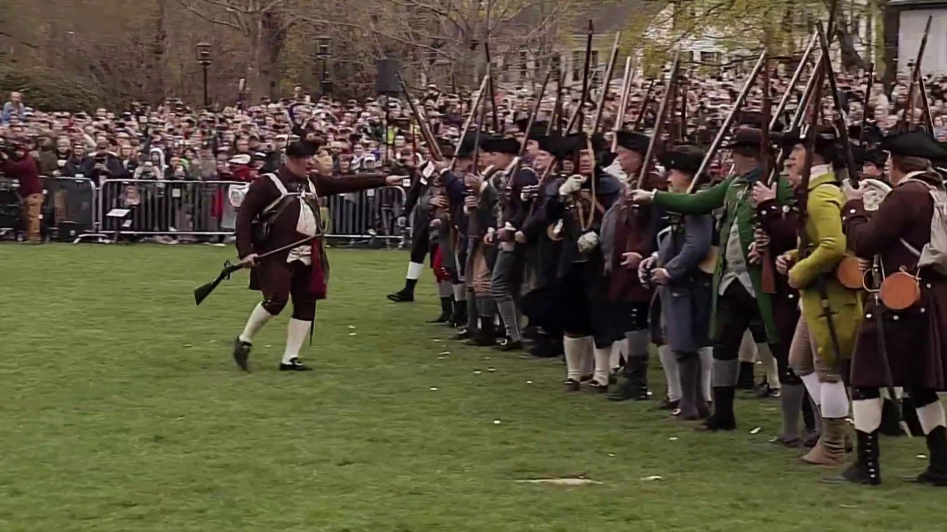 See reenactment of Battle of Lexington and Concord