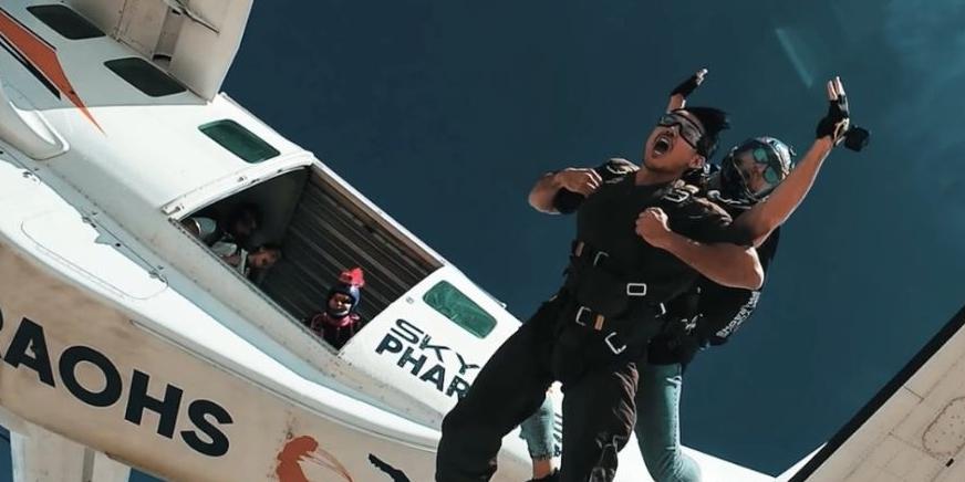 Xian Lim goes skydiving in Egypt
