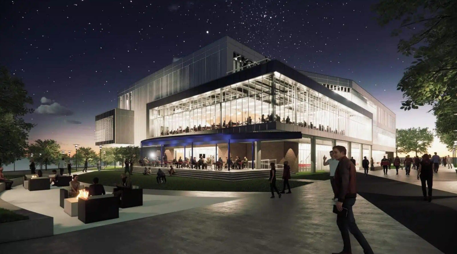 Outdoor plaza next to Ozarks Tech's new student union named for O ...