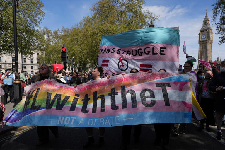 Watch thousands of trans rights protesters rally in London against ...