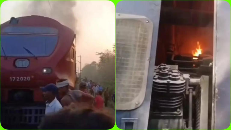 Train Fire: चलती ट्रेन के इंजन से निकलने लगा धुआं, बोगी से कूदने लगे ...