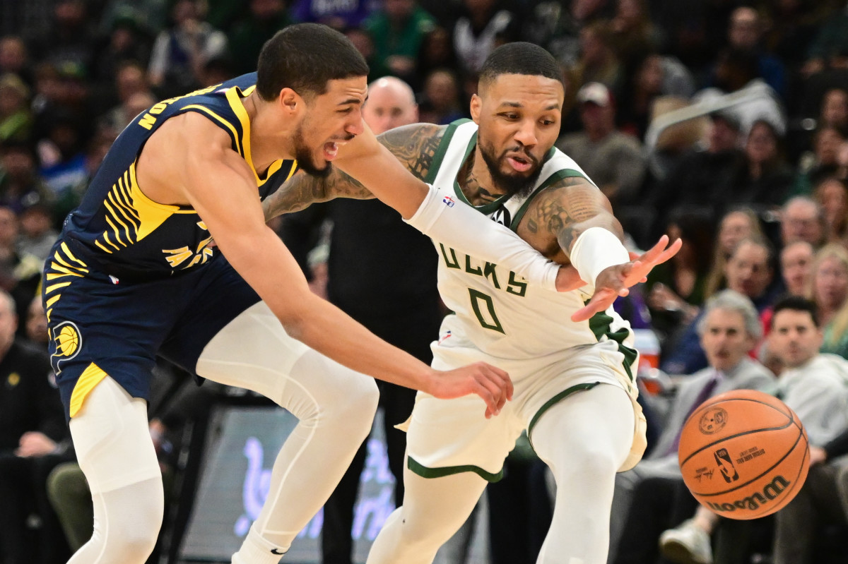 Damian Lillard, Tyrese Haliburton Got Into It in Pacers-Bucks Game 2