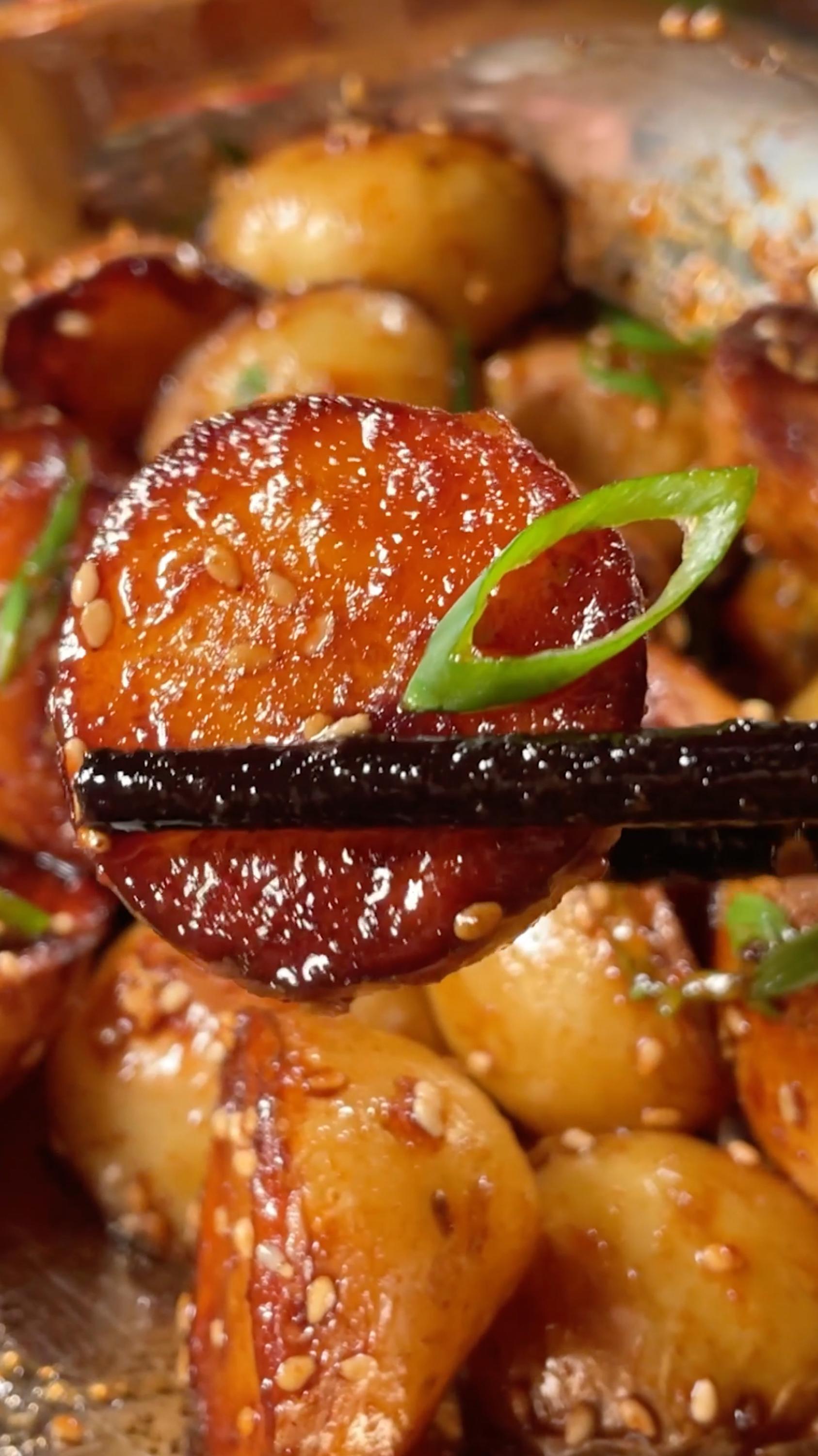 Korean Soy Glazed Potatoes