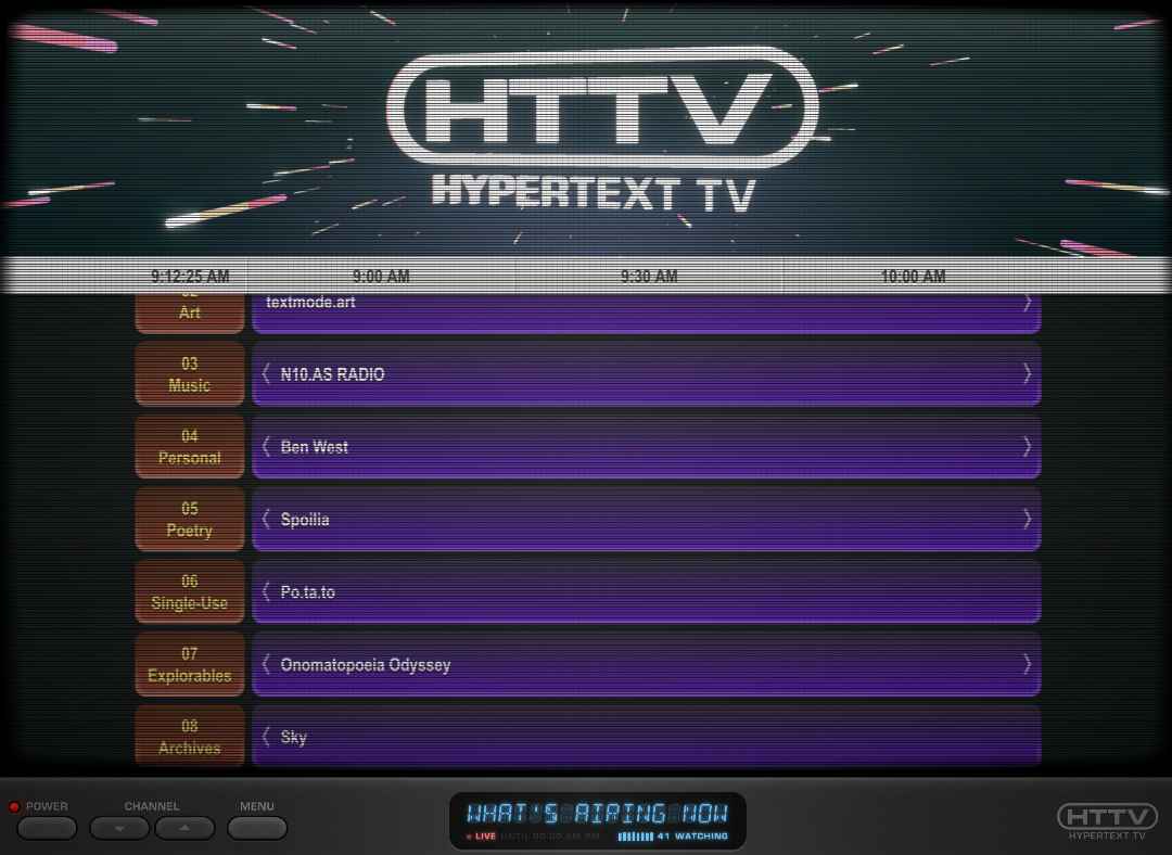 The web but with a cable TV menu