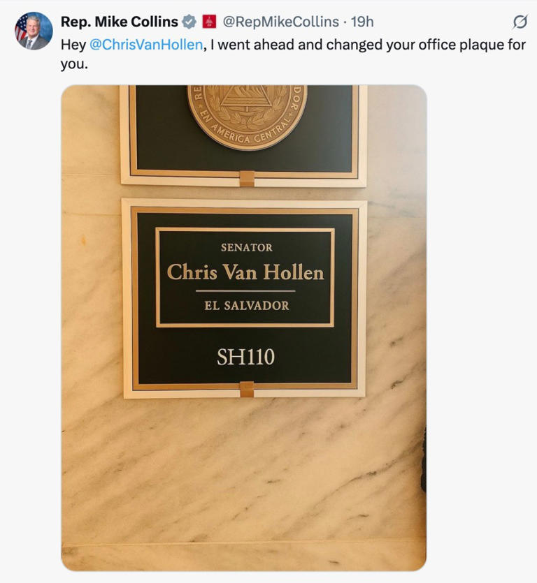 Republican lawmaker claims he tweaked Van Hollen’s office plaque after ...