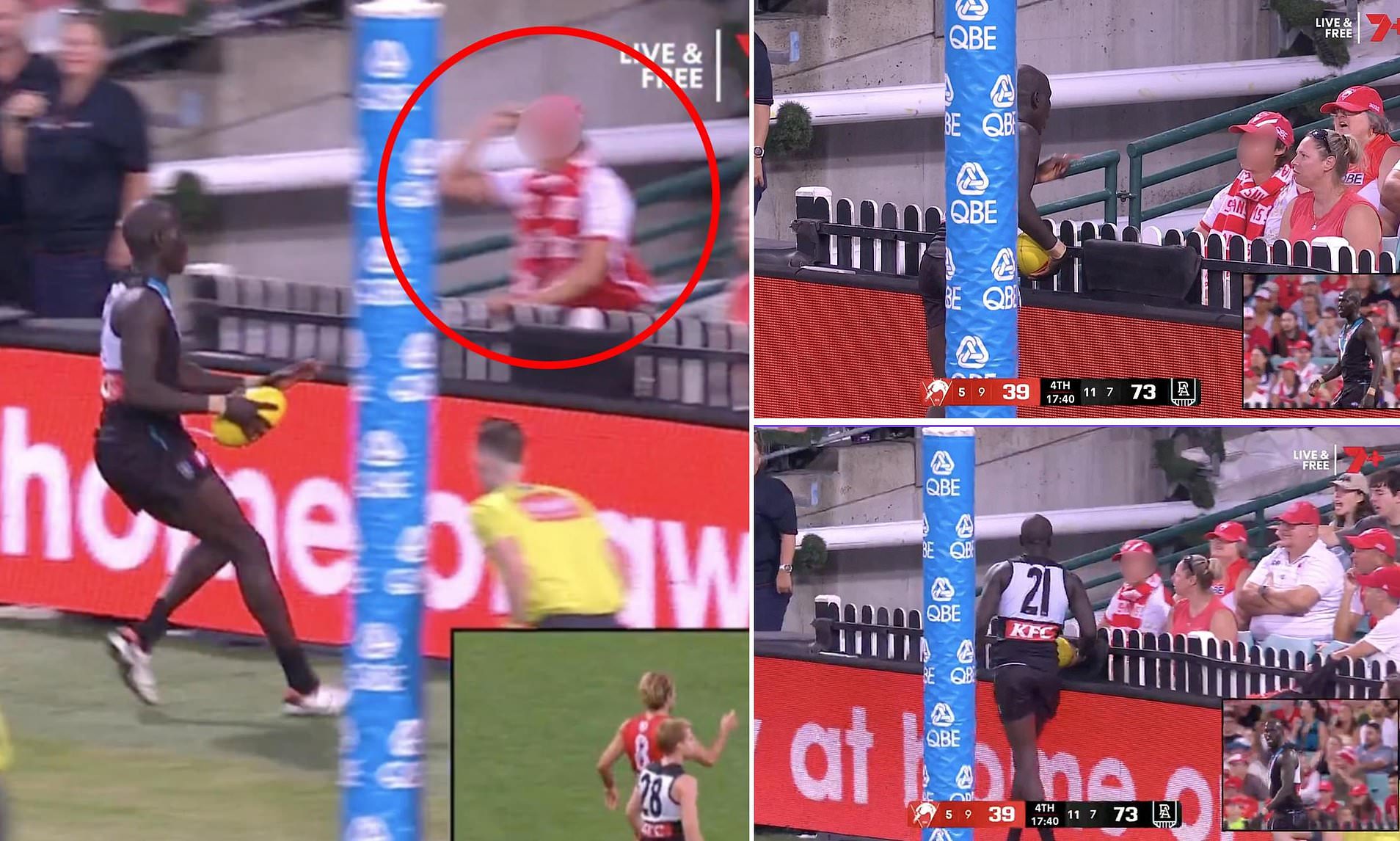 'Distraught' grandfather of a young footy fan who allegedly threw a ...