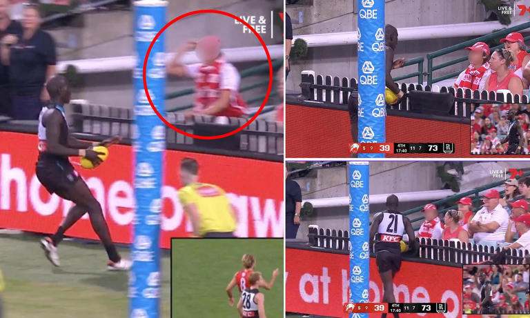 'Distraught' grandfather of a young footy fan who allegedly threw a ...