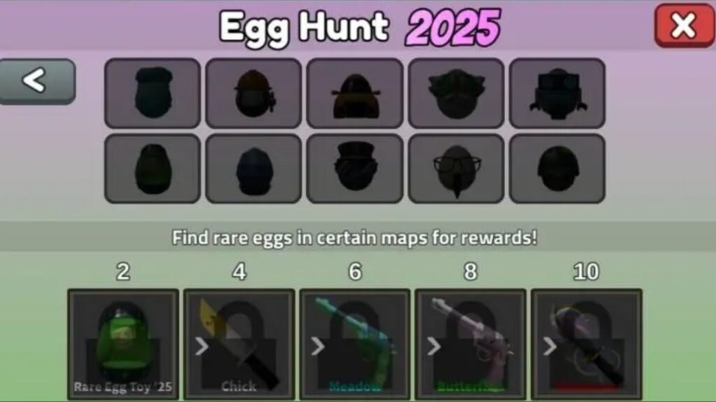All Egg locations and rewards in Murder Mystery 2 Easter Egg hunt