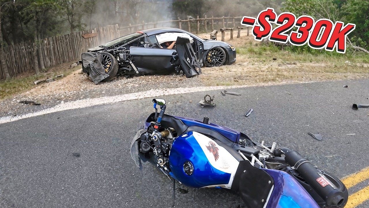 Supercar & Motorcycle Collide Hard 😱