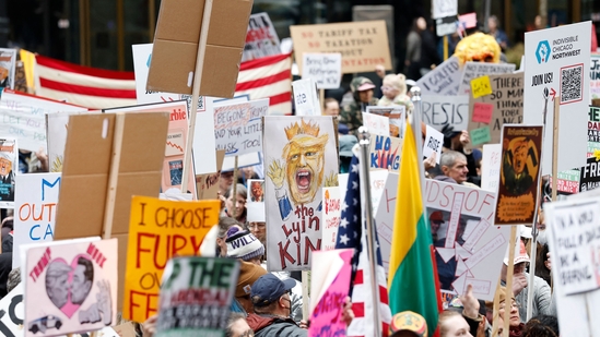 Banners, slogans, marches: Thousands hit streets in ‘50501’ anti-Trump ...