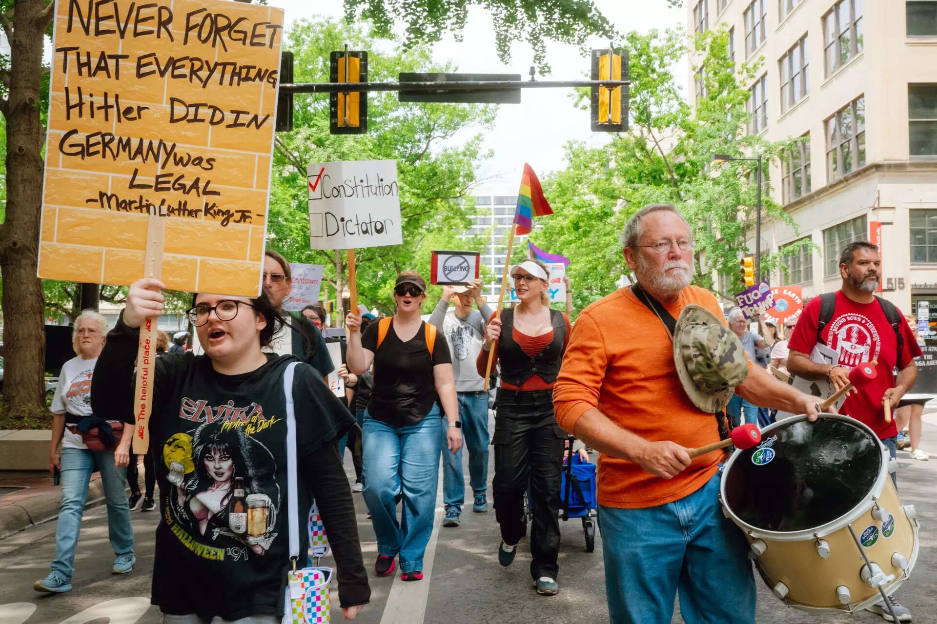 'Shame!' chants echo across US as thousands protest Trump’s policies ...