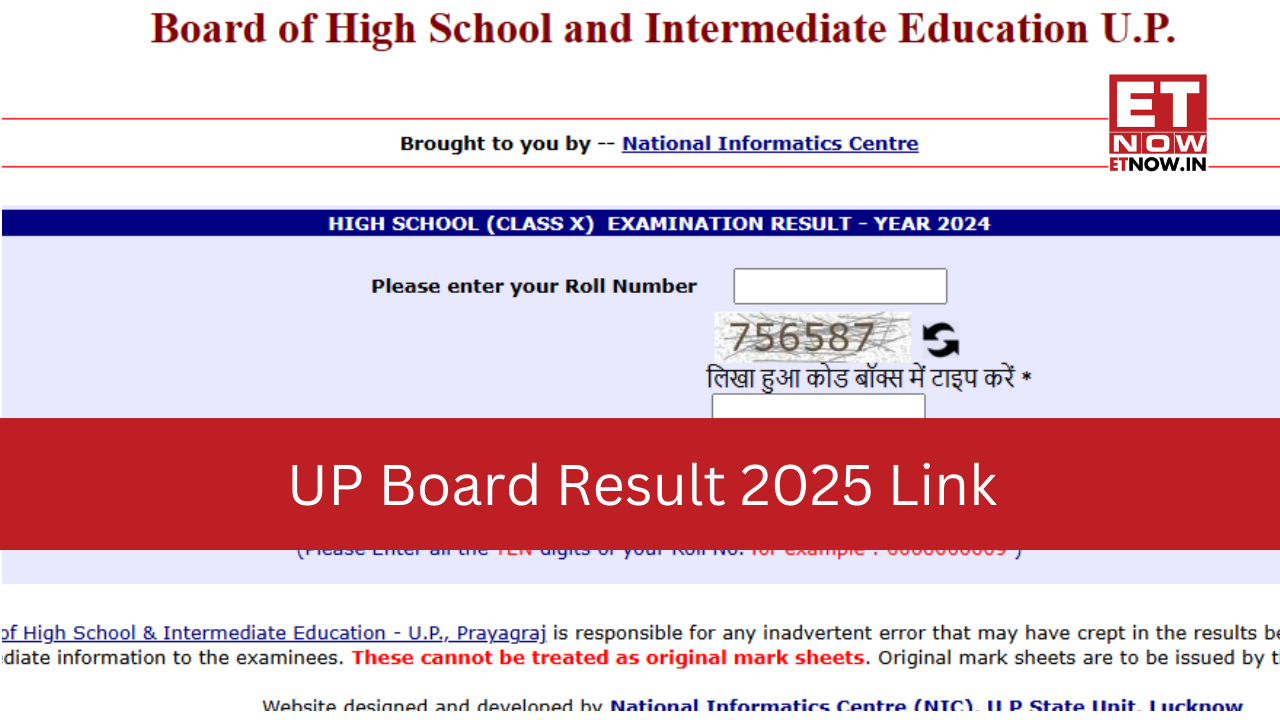 Upresults.nic.in Result Link 2025: Where to check UP Board 10th, 12th ...