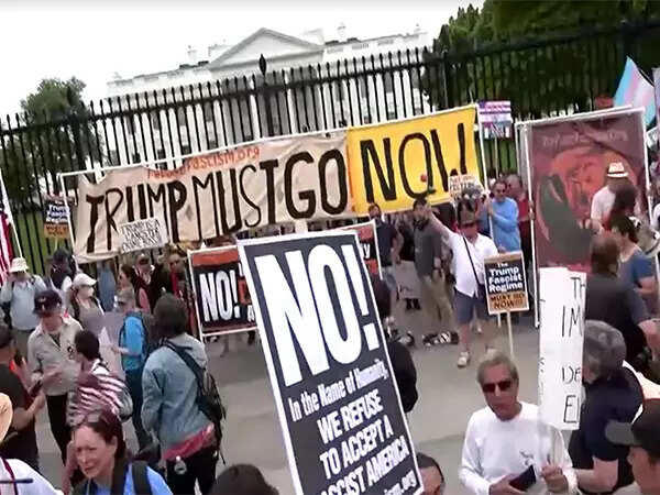 'Shame!' chants echo across US as thousands protest Trump’s policies ...