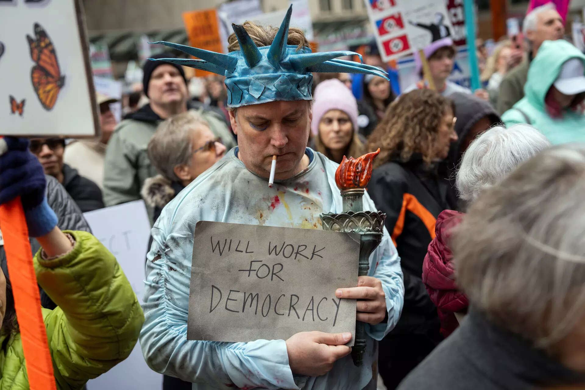 'Shame!' chants echo across US as thousands protest Trump’s policies ...