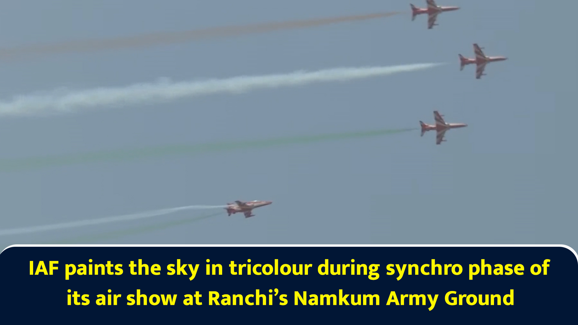 IAF paints the sky in tricolour during synchro phase of its air show at ...