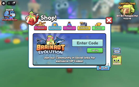 Brainrot Evolution Codes (April 2025)