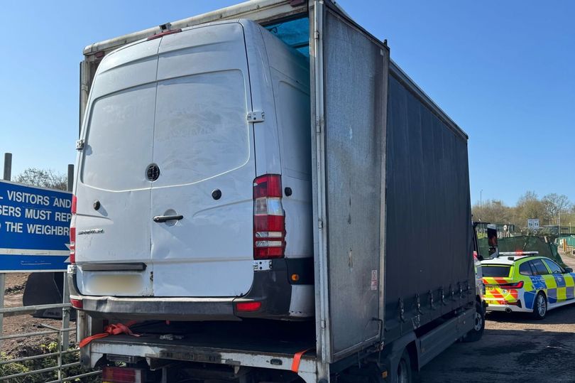 'It's a first' say police as they find van in back of lorry